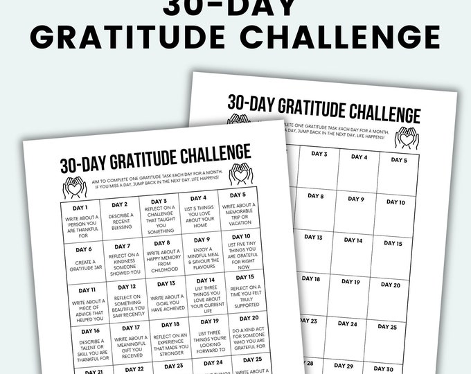 30 Days of Gratitude Cards | Printable Thanksgiving & Holiday Family ...