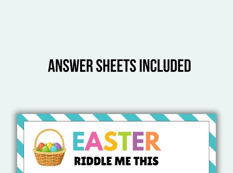 Easter Riddles Game Easter Jokes for Kids Printable Easter Riddle Me ...
