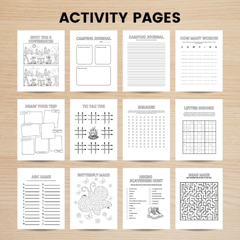 Camping Activity Bundle Printable Camping Kids Activities Camping ...
