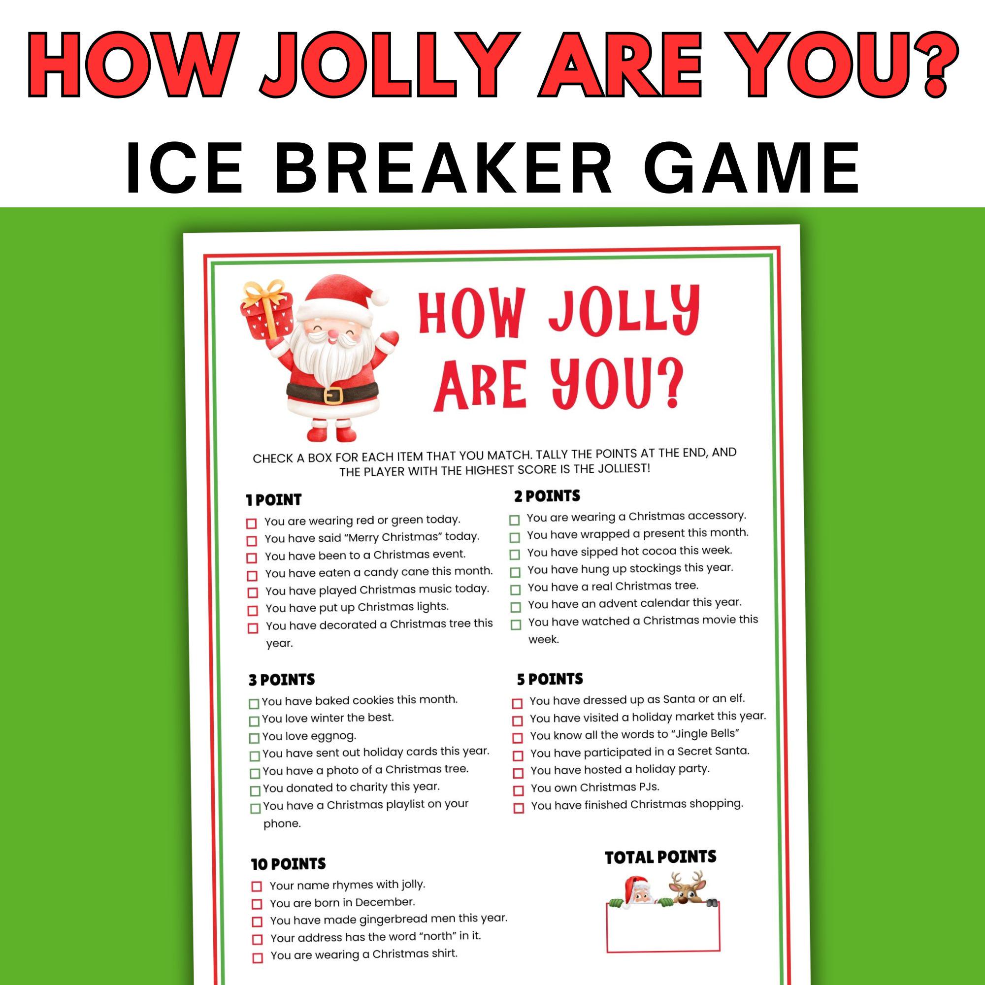 How Jolly Are You Game Printable Christmas Game Christmas Party Game ...