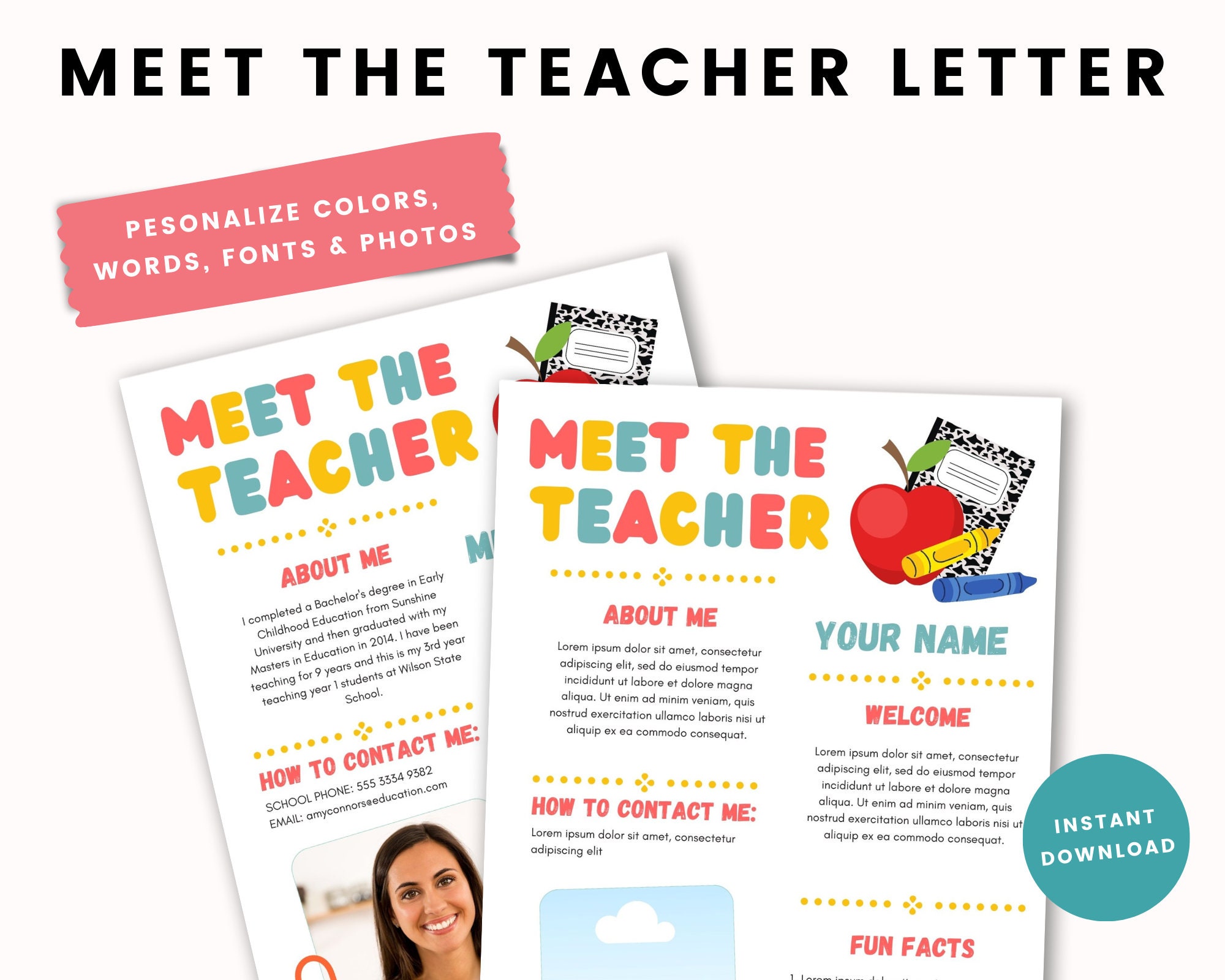 Meet the Teacher Template Bundle, Editable Meet the Teacher Templates ...