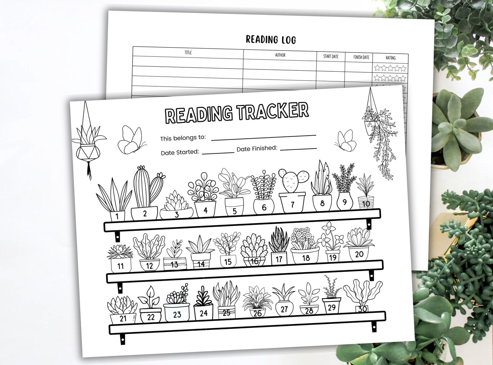 Plant Reading Challenge Reading Tracker Printable Book Tracker Reading ...