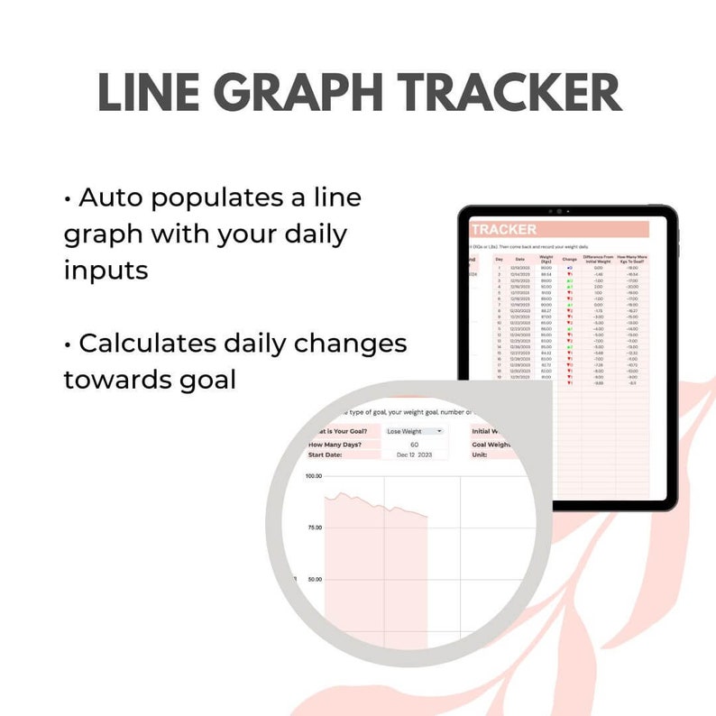 Daily Weight Tracker Spreadsheet Weight Tracking Spreadsheet Weight ...