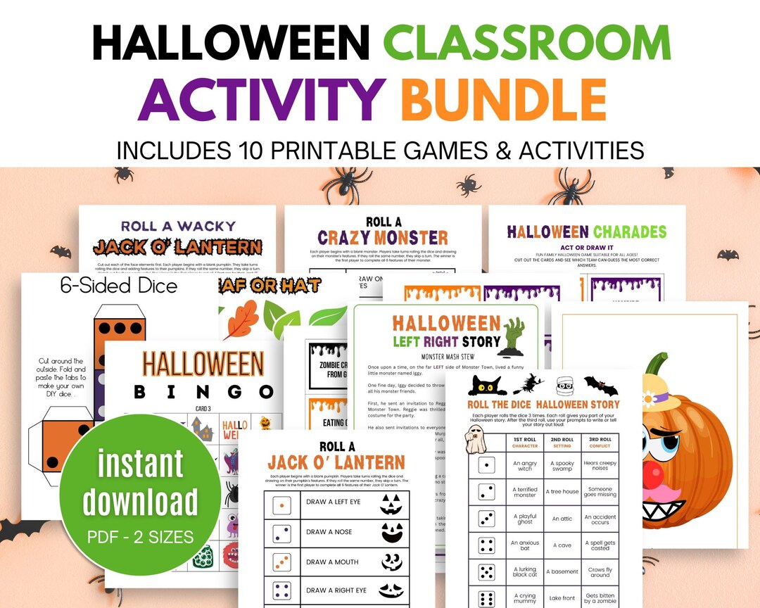 Halloween Classroom Activities, Halloween Game Bundle, Halloween ...