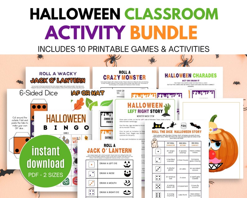 Halloween Classroom Activities, Halloween Game Bundle, Halloween ...