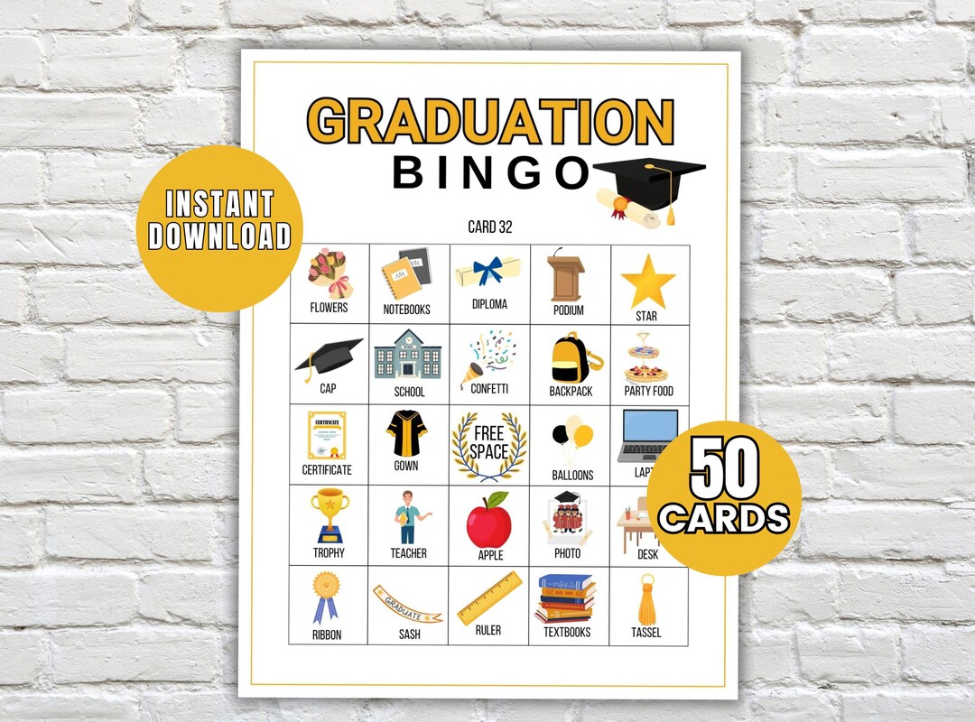 Graduation Bingo Game Printable Graduation Games Graduation Party Games ...
