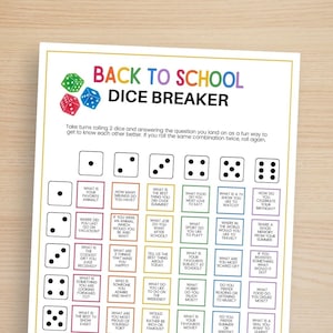 Back to School Game Printable Ice Breaker Game 1st Day of School ...