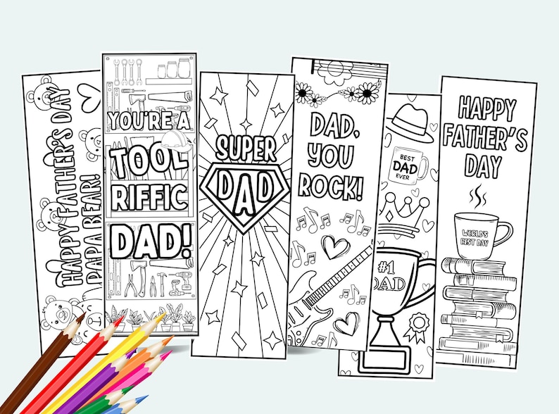 Father's Day Bookmarks Printable Father's Day Activity Father's Day ...
