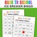 Back to School Mingle Bingo Game First Day of School Activity Printable ...
