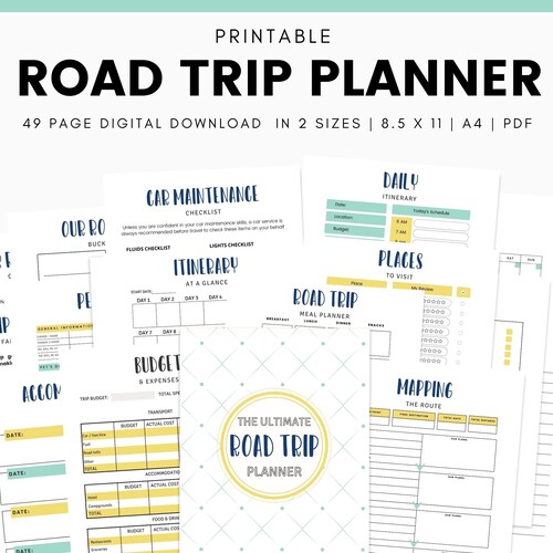 Printable Road Trip Planner Travel Planner RV Planner Road - Etsy