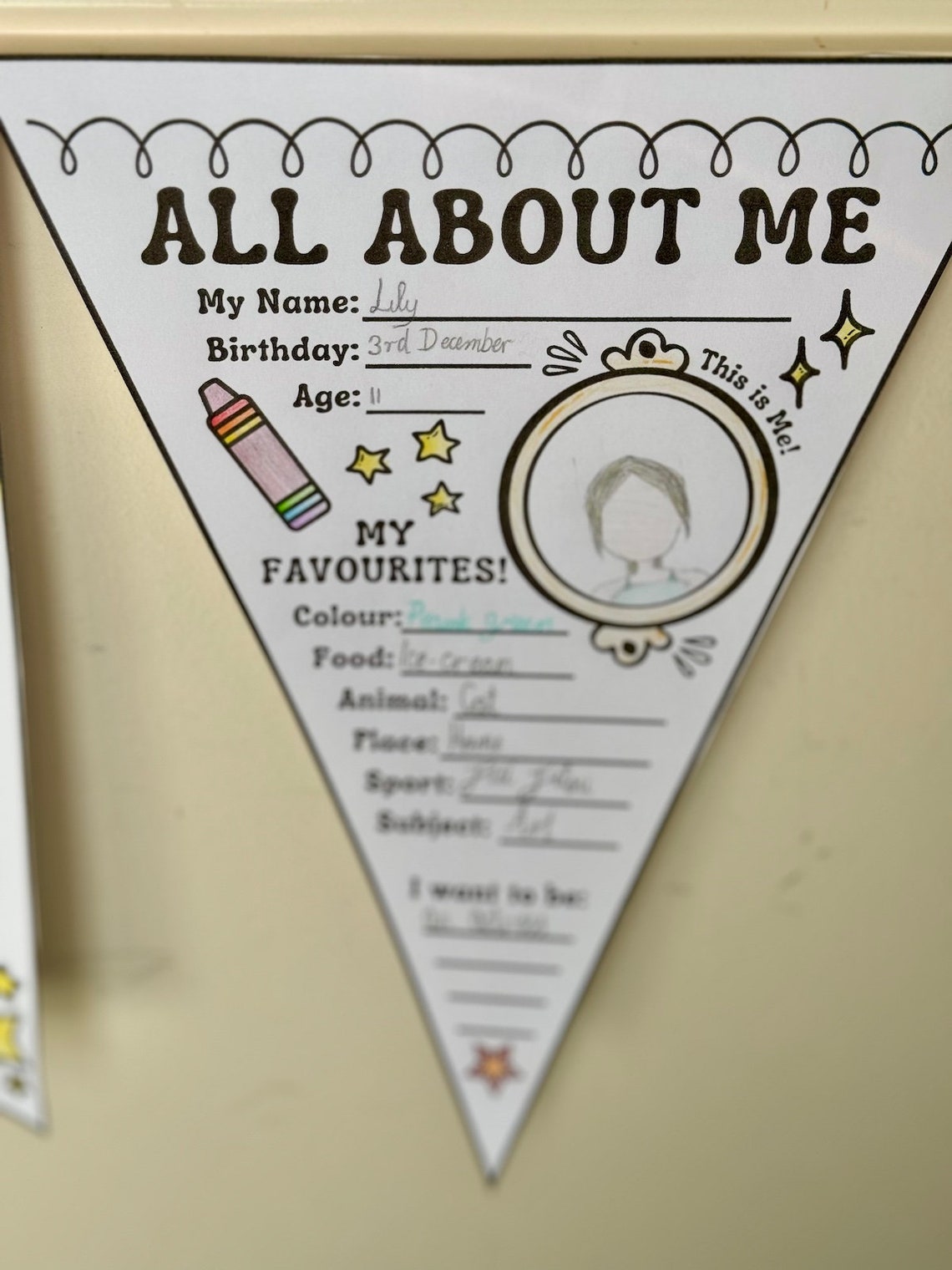 All About Me Banner First Day of School Printable Back to School ...