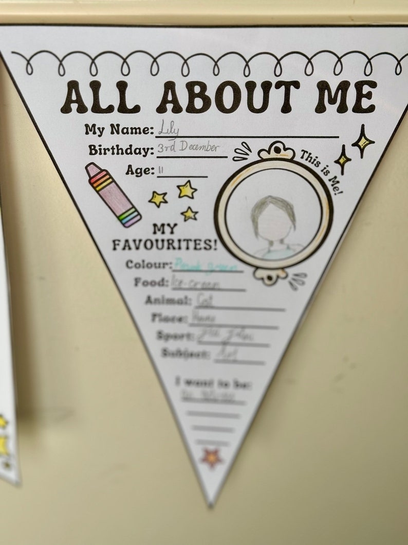 All About Me Banner First Day of School Printable Back to School ...