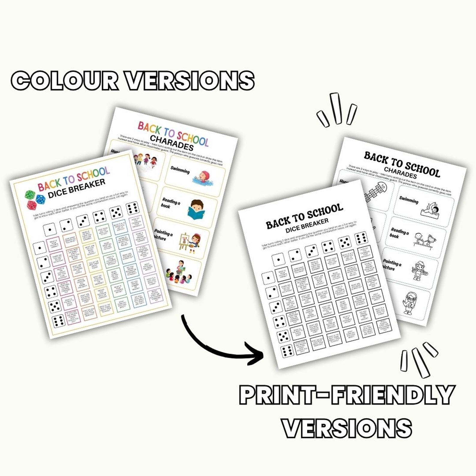 Back to School Games Bundle Printable First Day of School Icebreakers ...