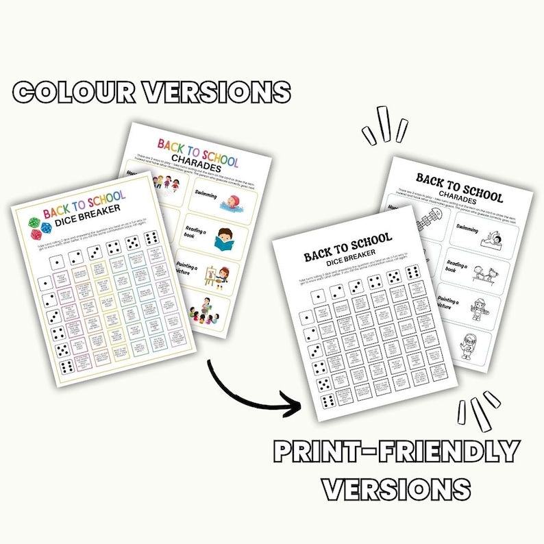 Back to School Games Bundle Printable First Day of School Icebreakers ...