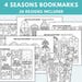 Four Seasons Bookmarks Printable Coloring Bookmarks for Kids Printable ...