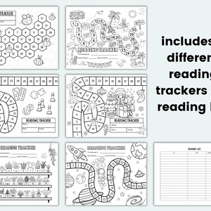 Reading Trackers for Kids Printable Kids Reading Tracker Bundle Reading ...