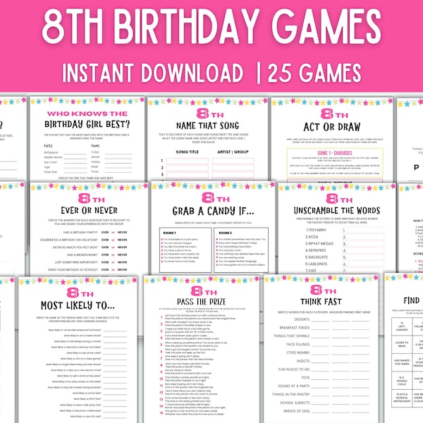 Girls 8th Birthday Ideas - Etsy