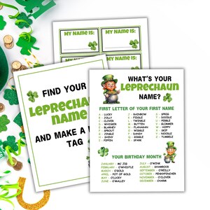 What's Your Leprechaun Name Party Game Printable St Patrick's Day Game ...