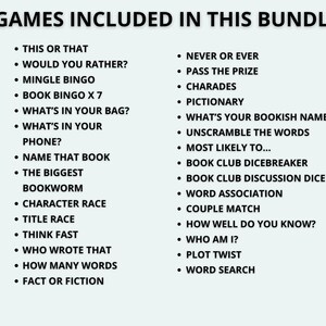 Book Club Games Printable Book Club Icebreakers Book Club Activity Book ...