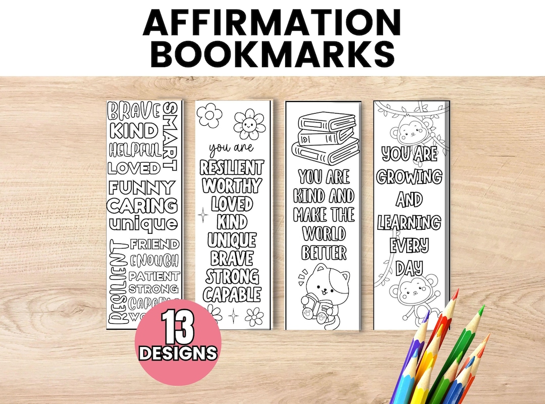 Affirmation Bookmarks Printable Affirmation Activity Kindness Day Craft ...