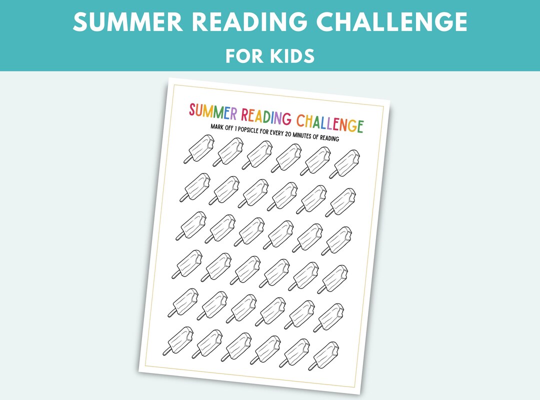 Summer Reading Challenge for Kids Printable Reading Tracker Ice Cream ...