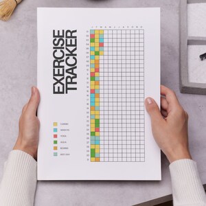 Exercise Tracker Printable Exercise Log, A5 Journal Page, Yearly ...