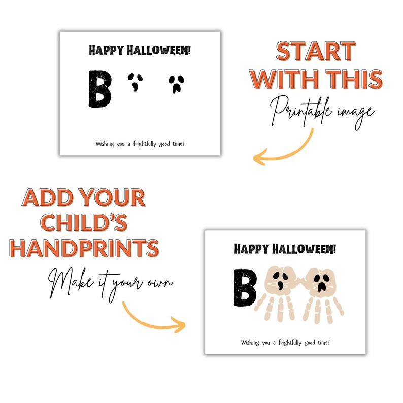Ghost Halloween Handprint Craft Activity Printable Halloween Handprint ...