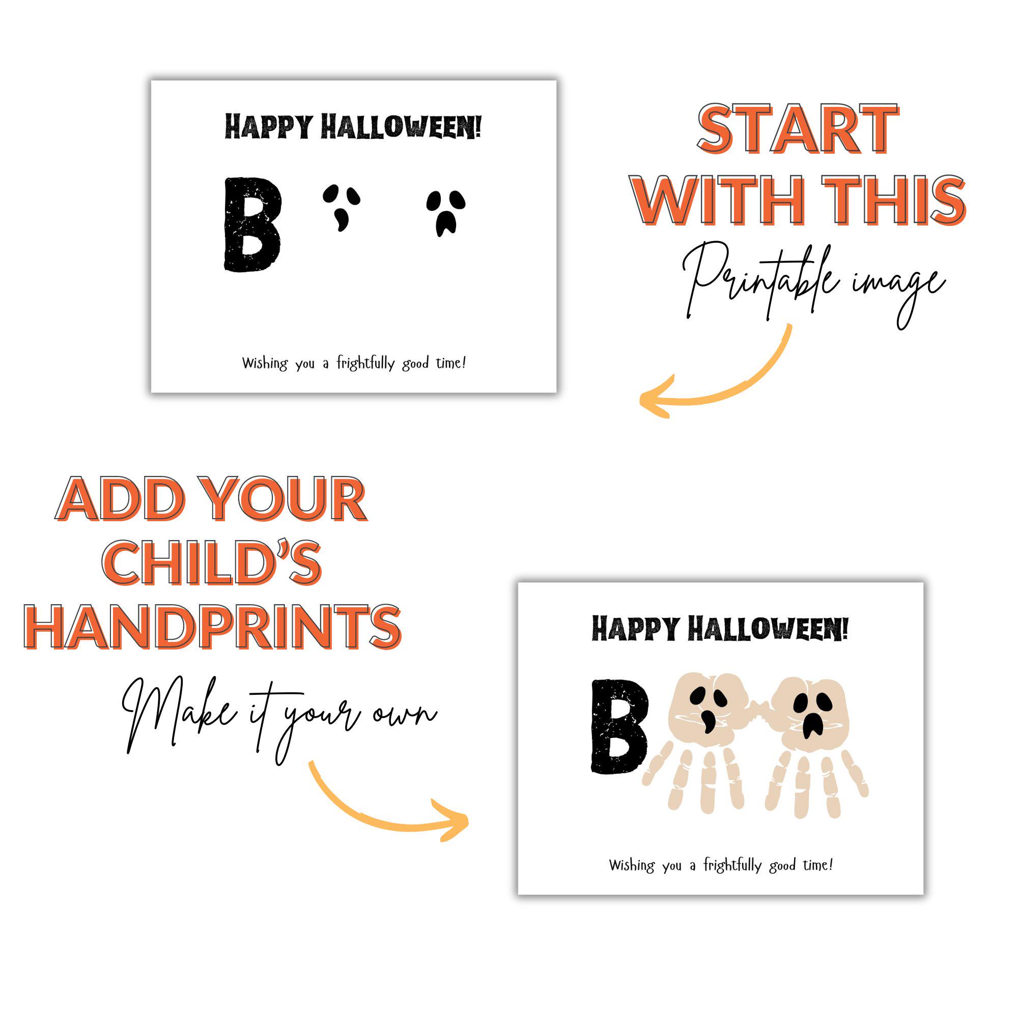 Ghost Halloween Handprint Craft Activity Printable Halloween Handprint ...