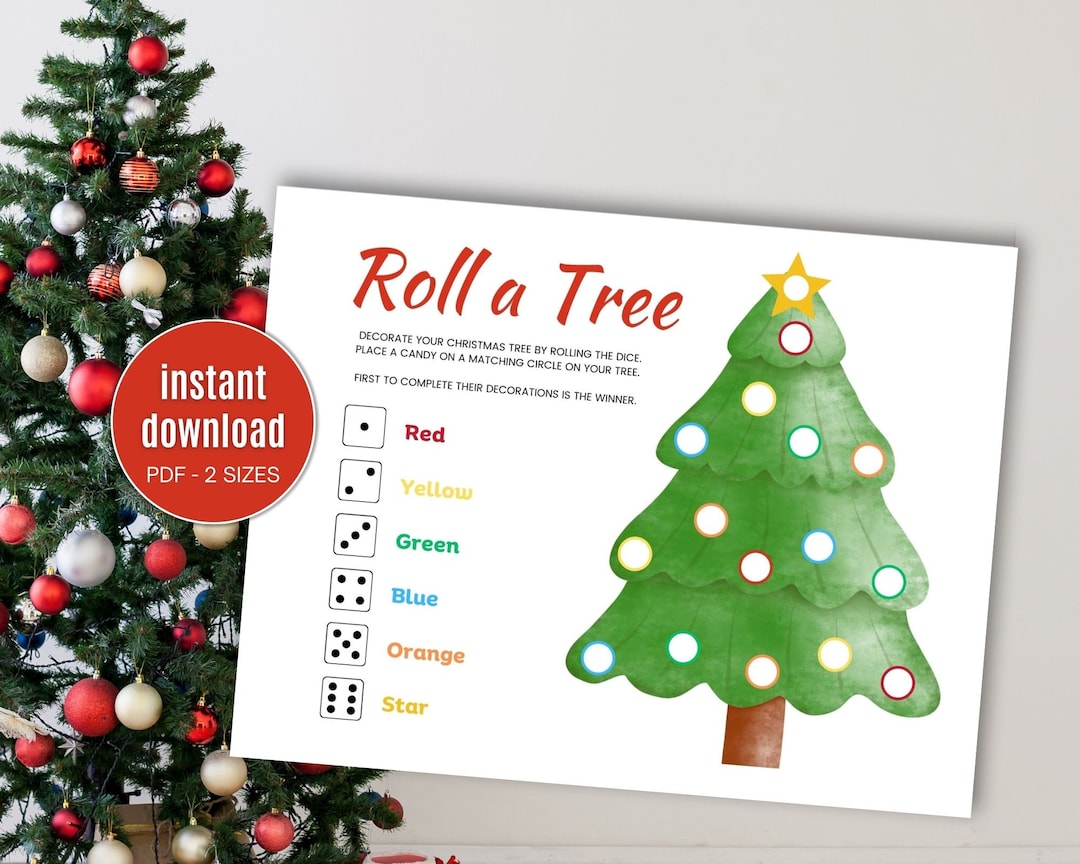 Christmas Roll A Tree Game, Christmas Dice Roll Game, Roll A Christmas ...