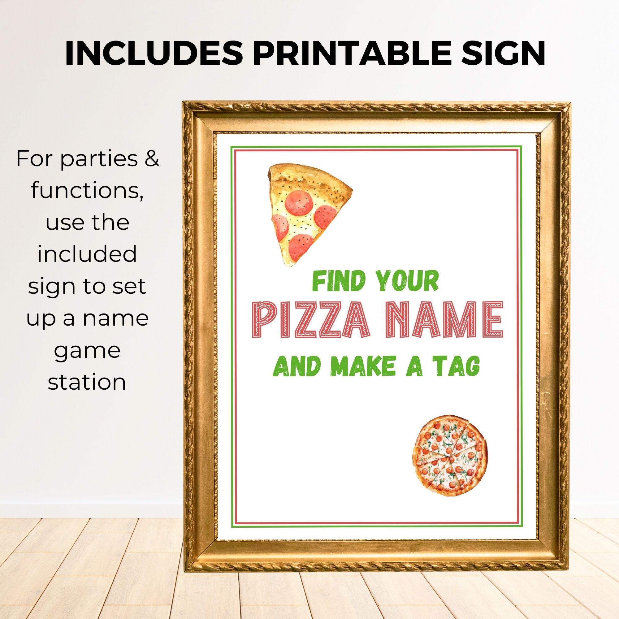 What's Your Pizza Name Party Game Printable Pizza Party Game Pizza Name ...
