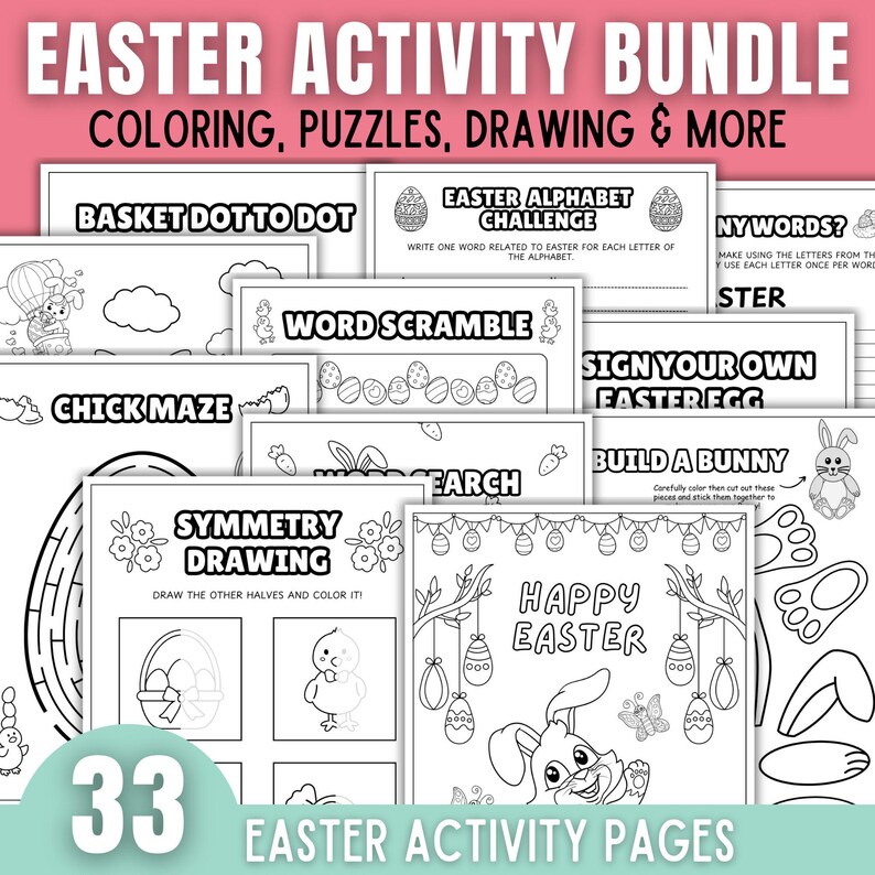 Easter Activity Pack Easter Activity for Kids Easter Coloring Pages ...