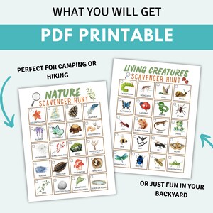 Nature Scavenger Hunt Bundle Printable Scavenger Hunt for Kids Camping ...