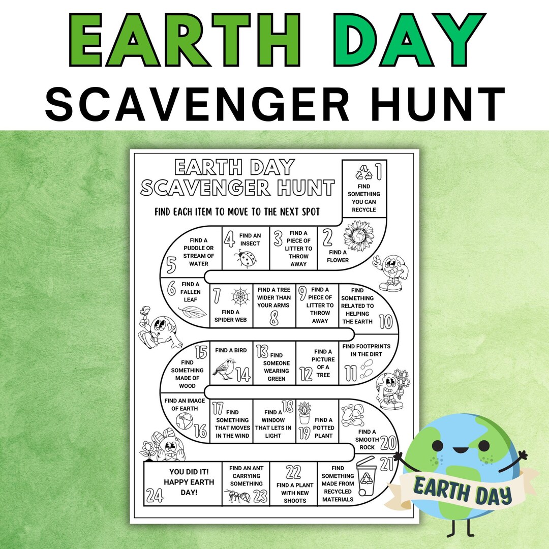 Earth Day Scavenger Hunt Printable Nature Scavenger Hunt for Kids ...
