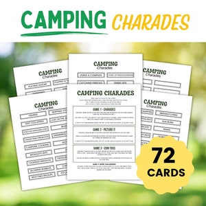Camping Charades Game Printable Camping Game Kids Adults Camping ...