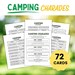 Camping Charades Game Printable Camping Game Kids Adults Camping ...