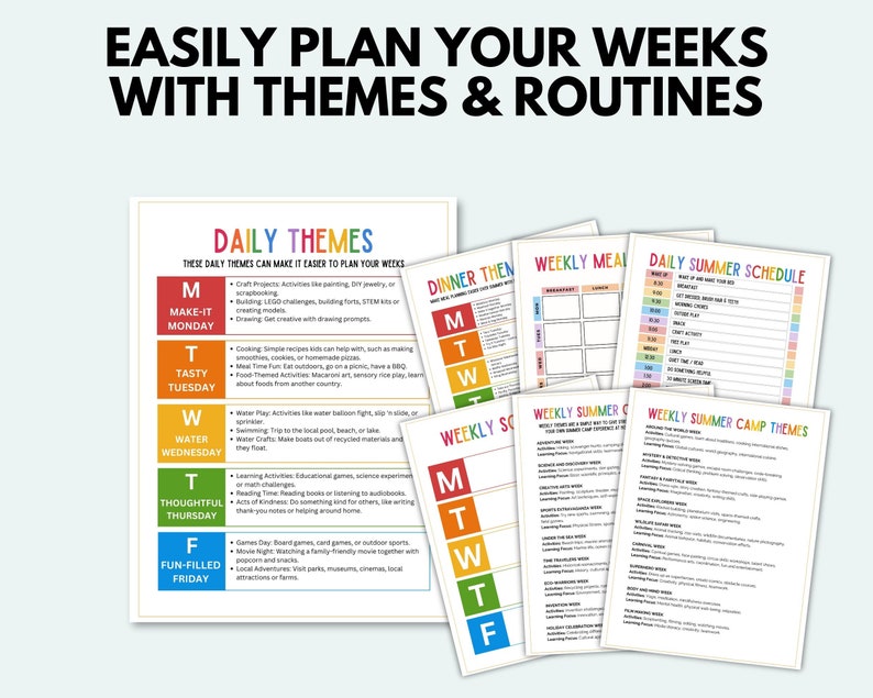 Summer Planner 2025 Printable Summer Camp at Home Summer Schedule for ...