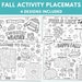 Fall Activity Placemat Printable Fall Coloring Placemats Fall ...