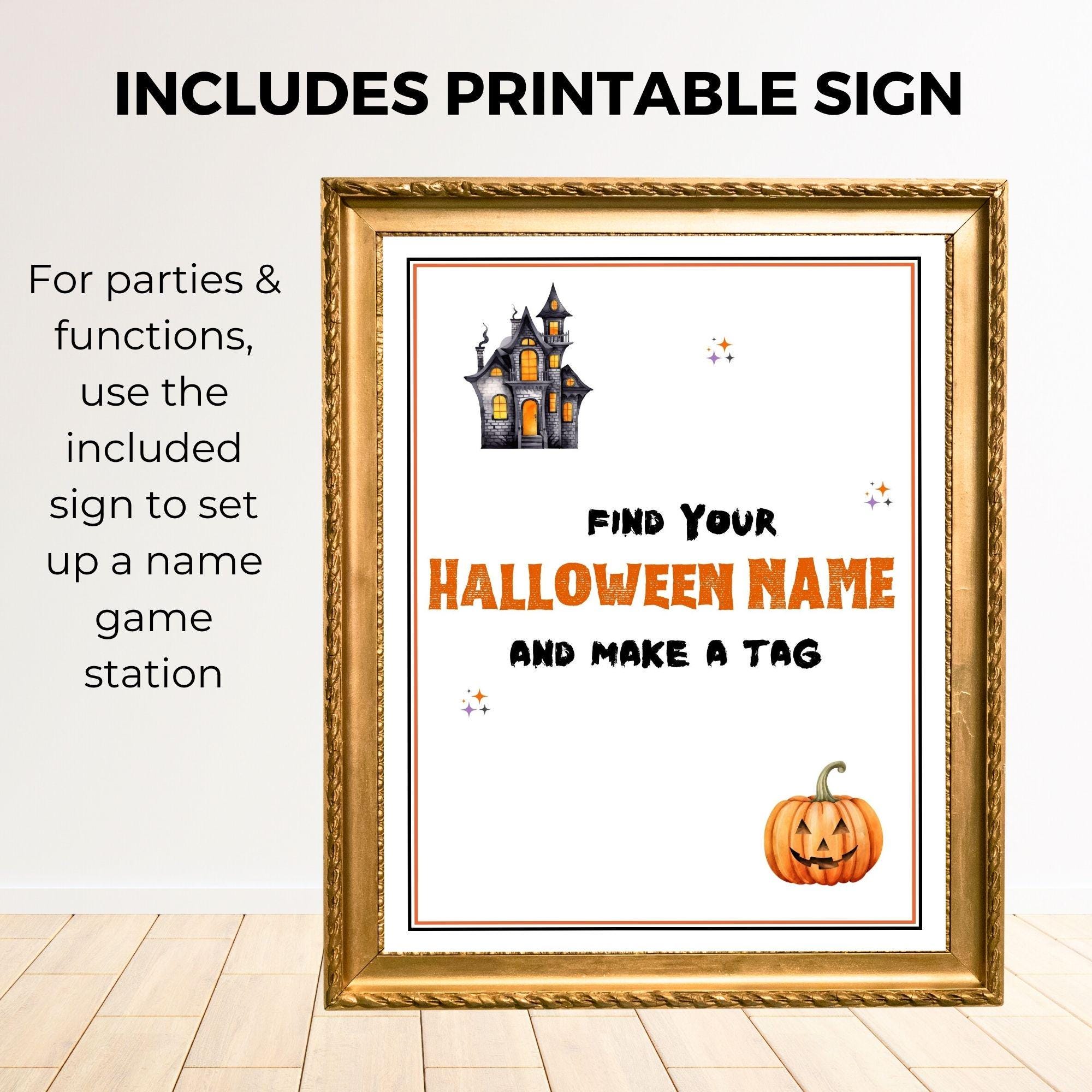 What's Your Halloween Name Party Game Printable Halloween Game ...
