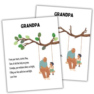 Grandpa Handprint Art Printable Grandpa Card for Father's Day ...