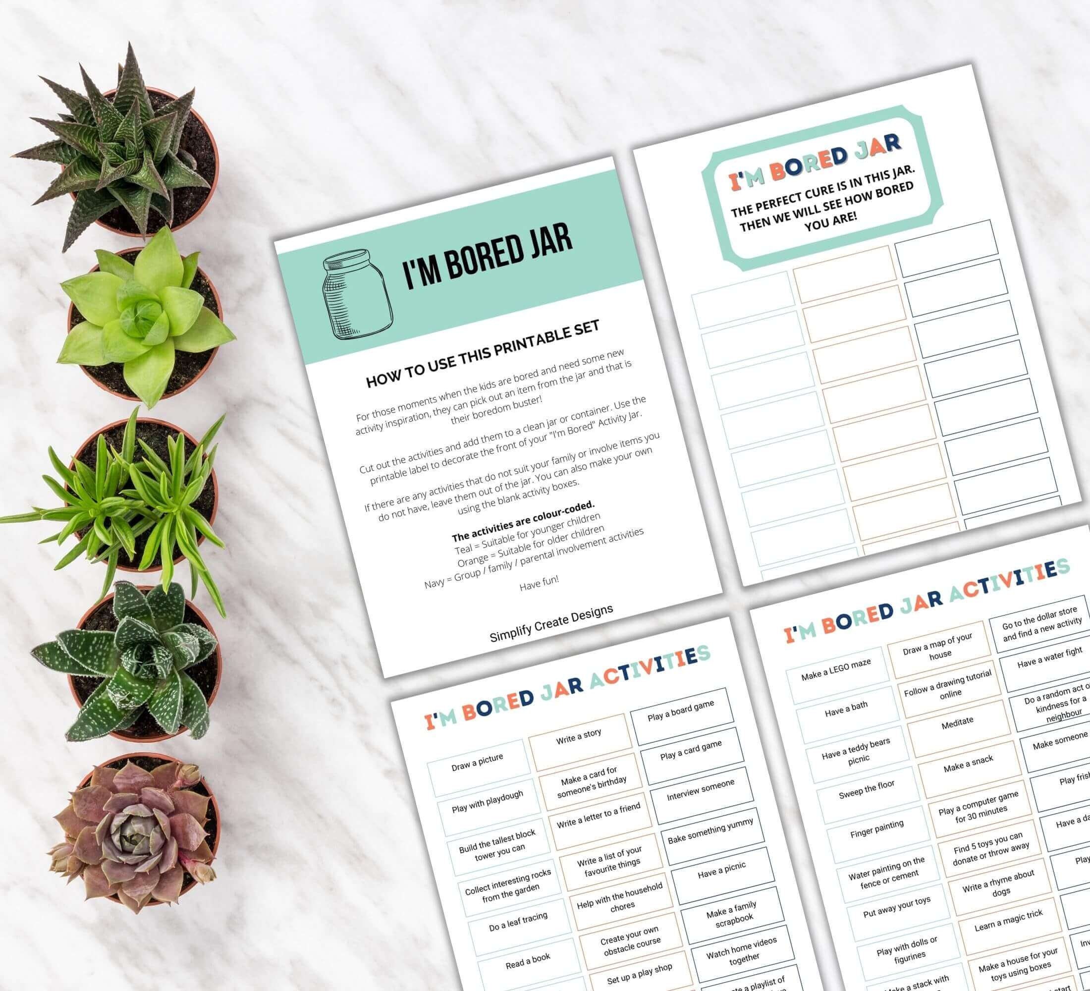 I'm Bored Jar Activity Cards Printable Activity Cards for Kids ...