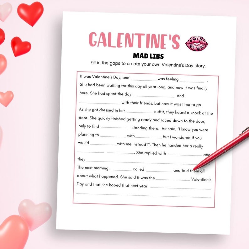 Galentines Mad Libs Game Printable Galentine's Day Game Mad Lib ...