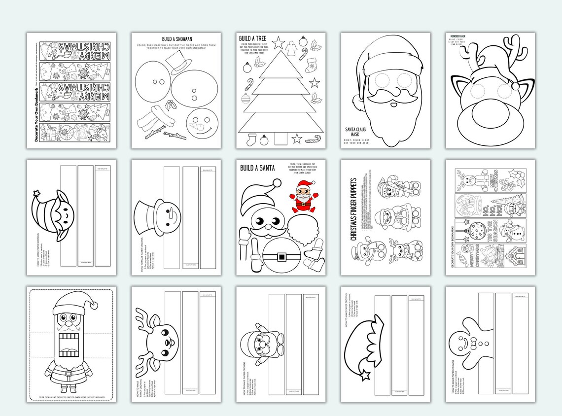 Christmas Craft Bundle Printable Christmas Activity Sheets Printable ...