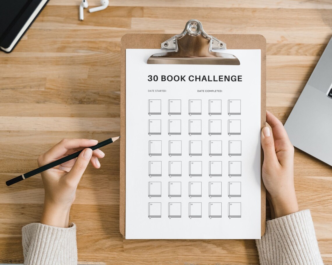 30 Book Reading Challenge Printable Book Tracker, Book Reading Log ...