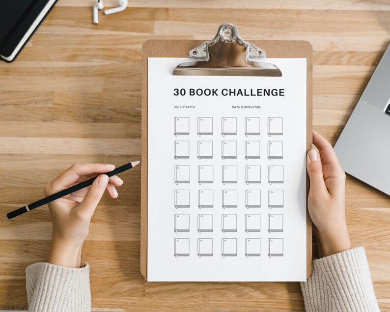 30 Book Reading Challenge Printable Book Tracker, Book Reading Log ...