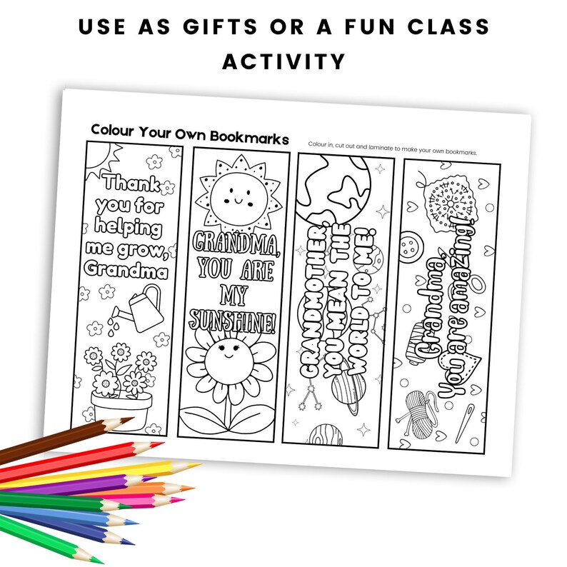 Grandfather Bookmarks Grandparents Day Bookmarks Printable Grandparent ...