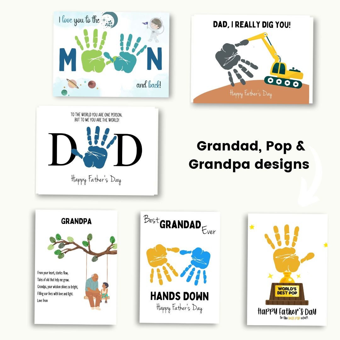 Father's Day Handprint Craft Bundle Printable Father's Day Handprint ...