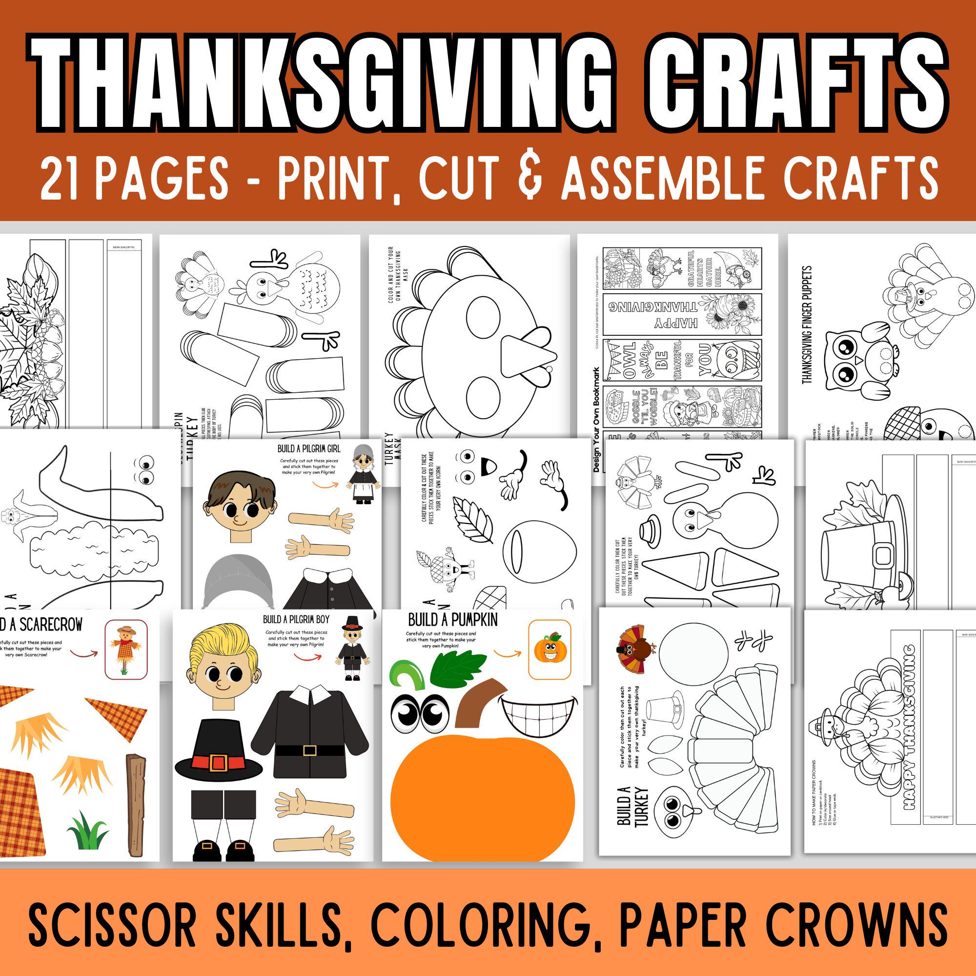 Thanksgiving Craft Bundle Printable Thanksgiving Activity Sheets ...