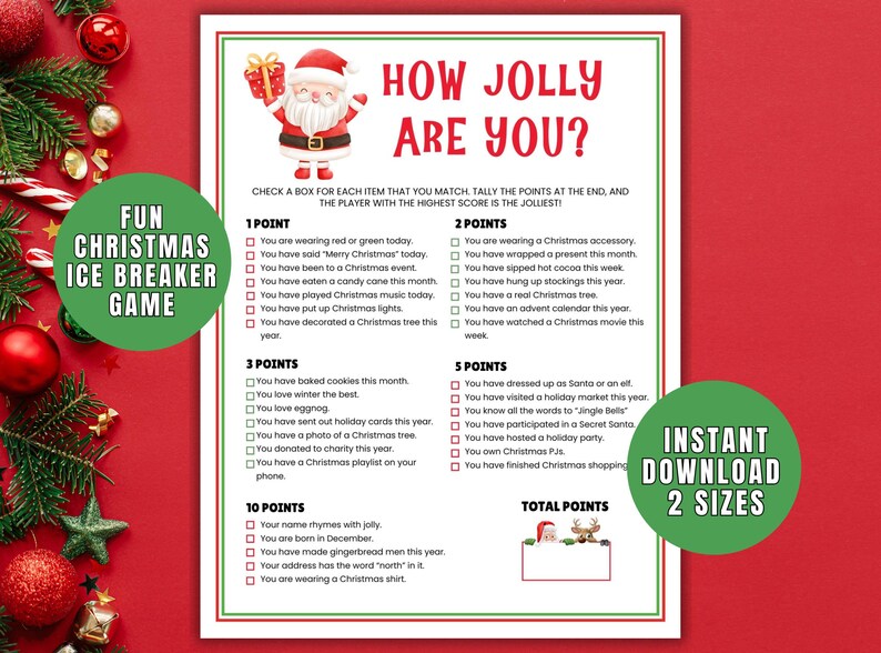 How Jolly Are You Game Printable Christmas Game Christmas Party Game ...