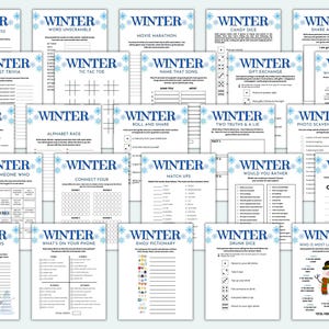 Winter Game Bundle Printable Winter Games Winter Trivia Game Bundle ...