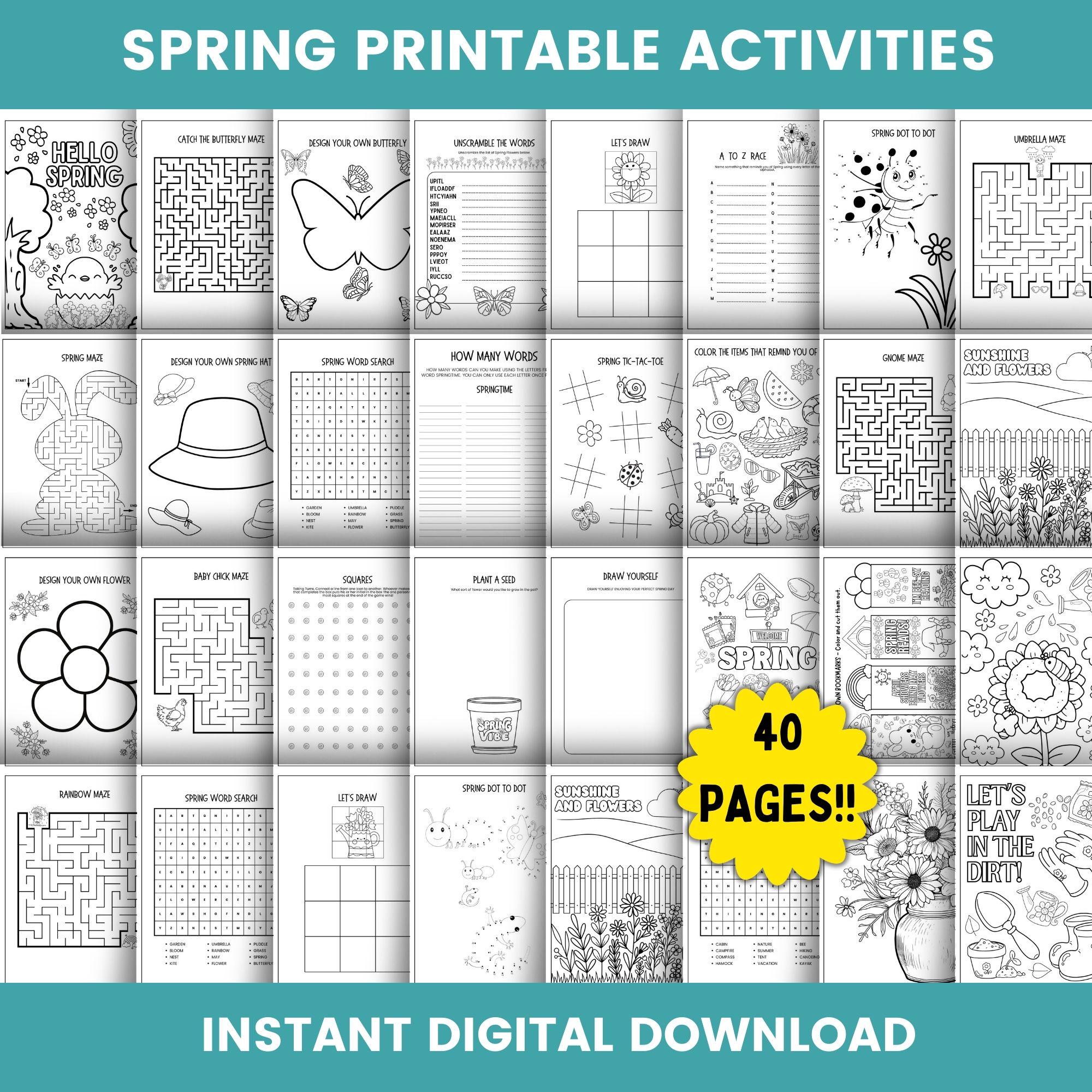 Spring Activity Bundle Printable Spring Kids Activities Spring ...